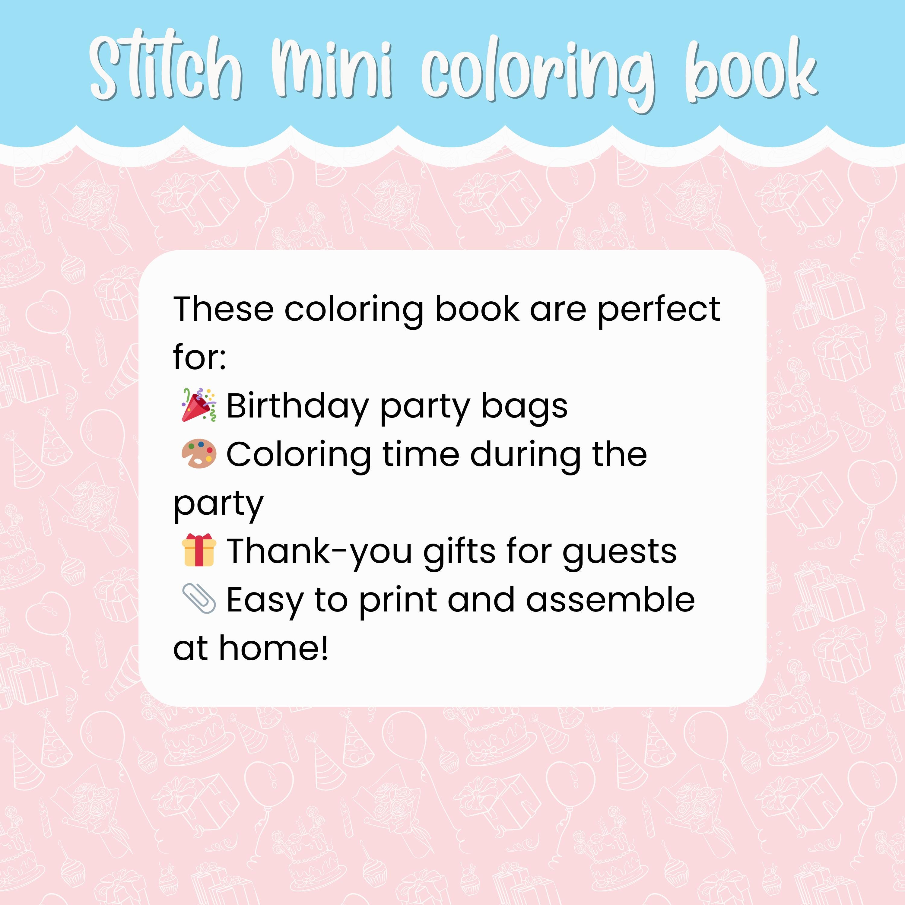 Stitch Mini Coloring Book, Stitch Party Favors, Stitch Party Souvenirs ...