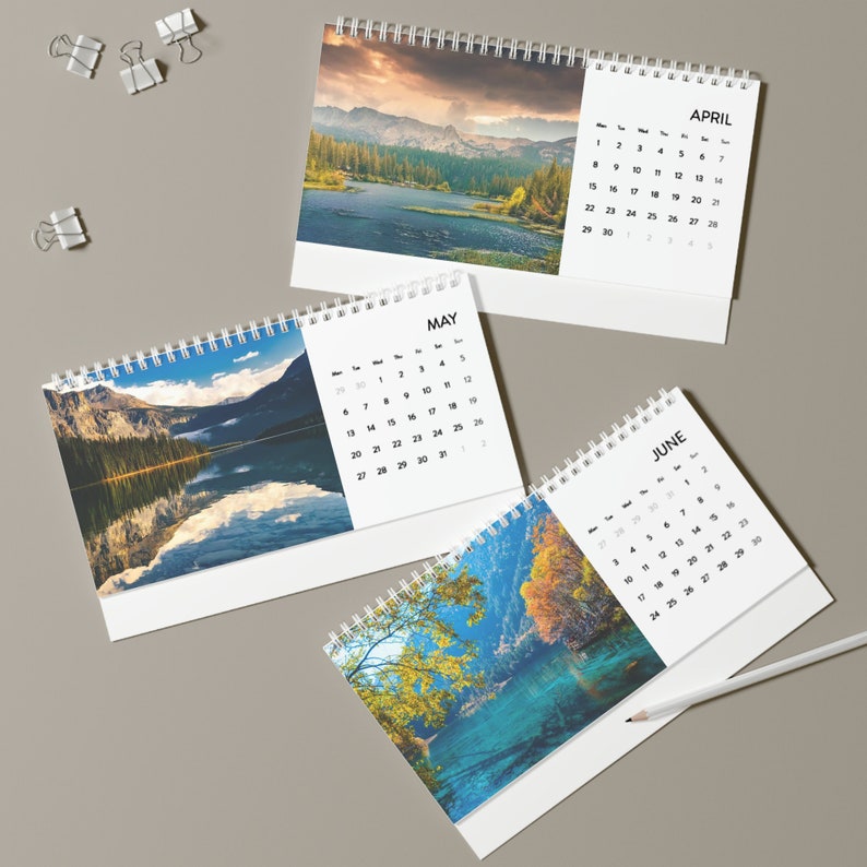 Desk Calendar 2024 Grid - Etsy