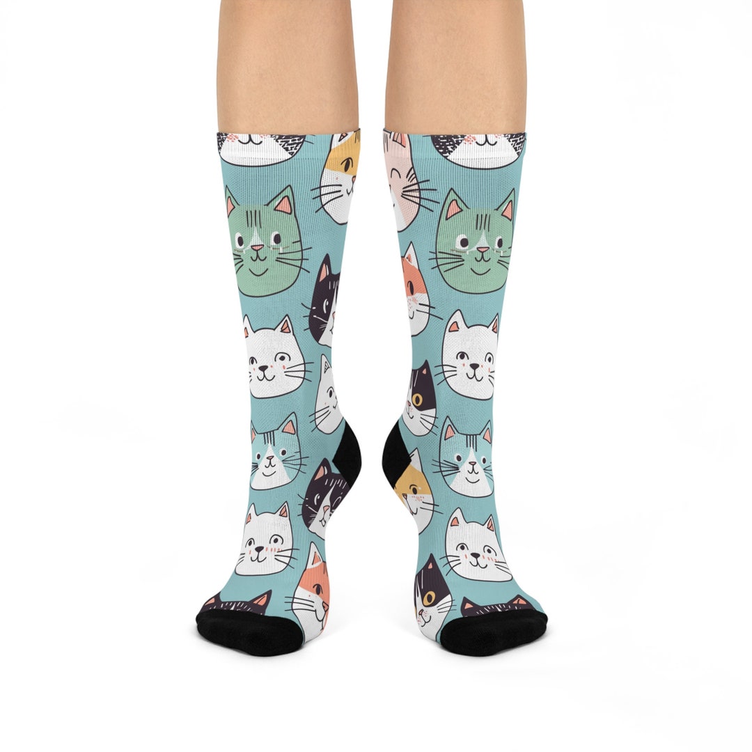Cats Socks, Cute Cat Socks, Cat Gifts for Women, Cat Mom, Fun Socks ...