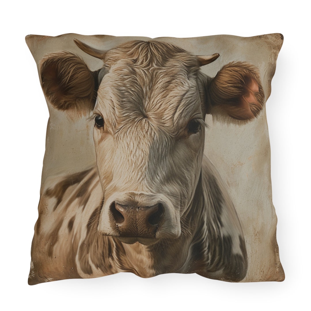 Cow Pillow, Outdoor Cow Pillow, Cow Face, Outdoor Pillows, Cow ...