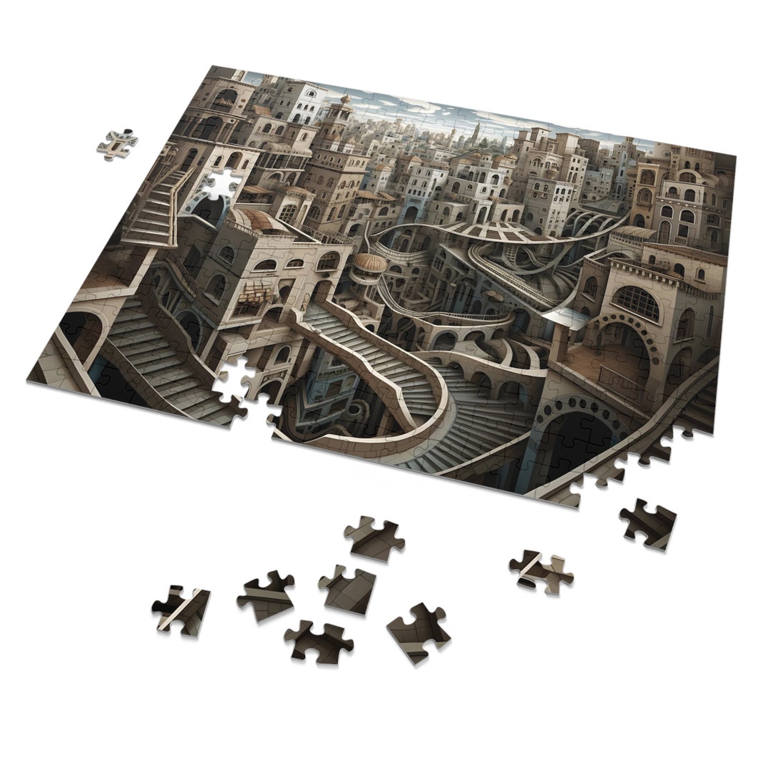 Escher Inspired Puzzle Jigsaw Puzzle Puzzles For Adults Puzzles For