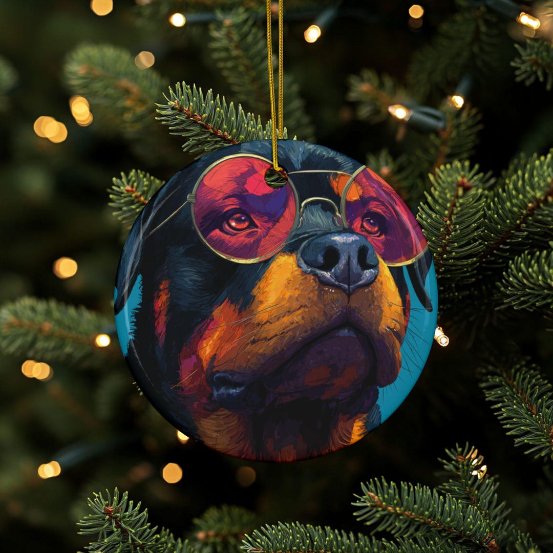 Rottweiler Ornament, Rottweiler Pop Art, Dog Mom Gift, Rottweiler Dog ...
