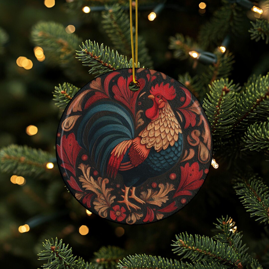 Rooster Ornament, Flat Rooster Ornament, Rooster Gift, Farmhouse ...