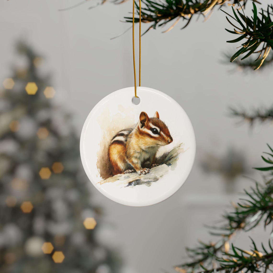 Chipmunk Ornament, Ceramic Chipmunk Décor, Woodland Chipmunk Decoration ...