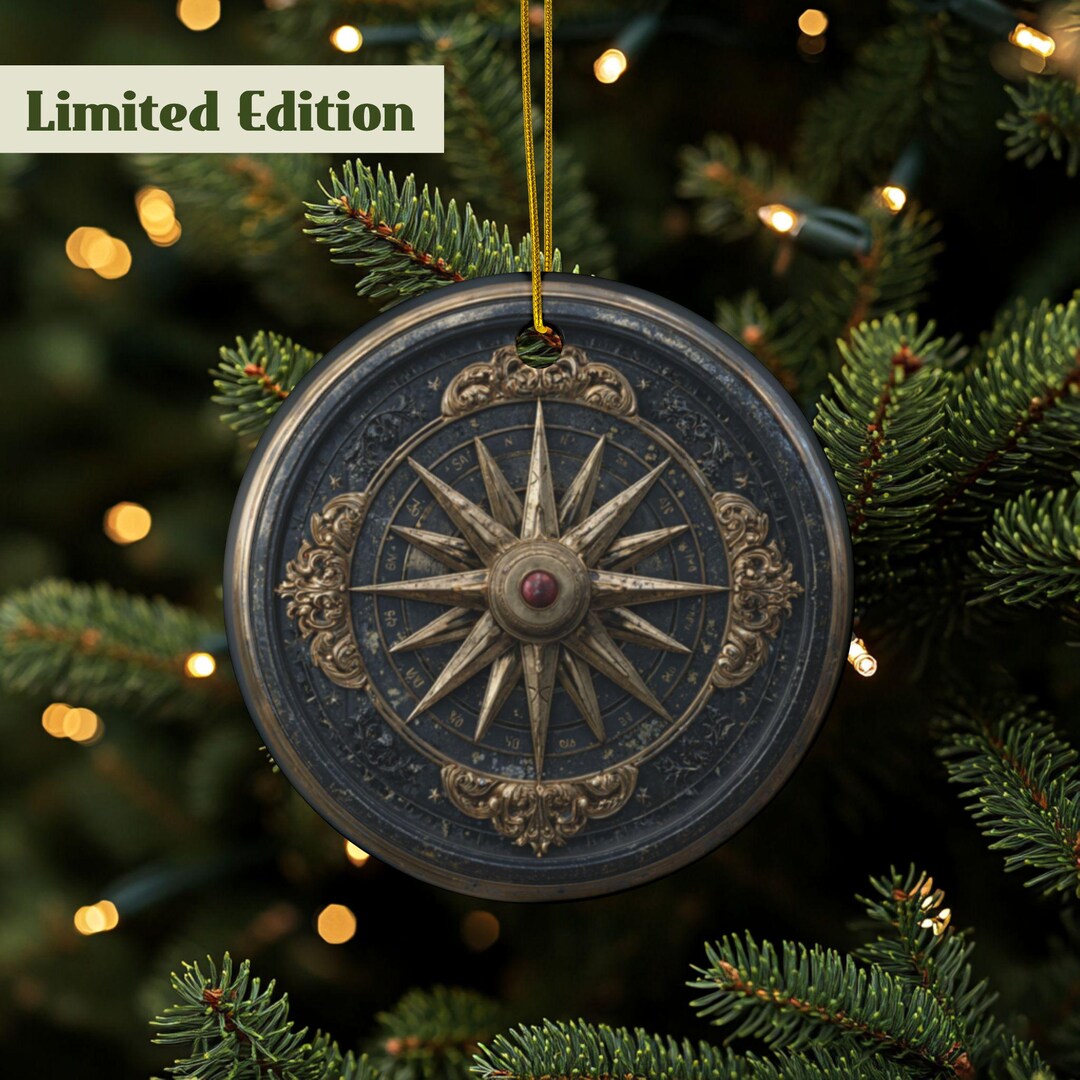 Compass Ornament, Compass Rose Ornament, Adventure Ornament, Travel ...