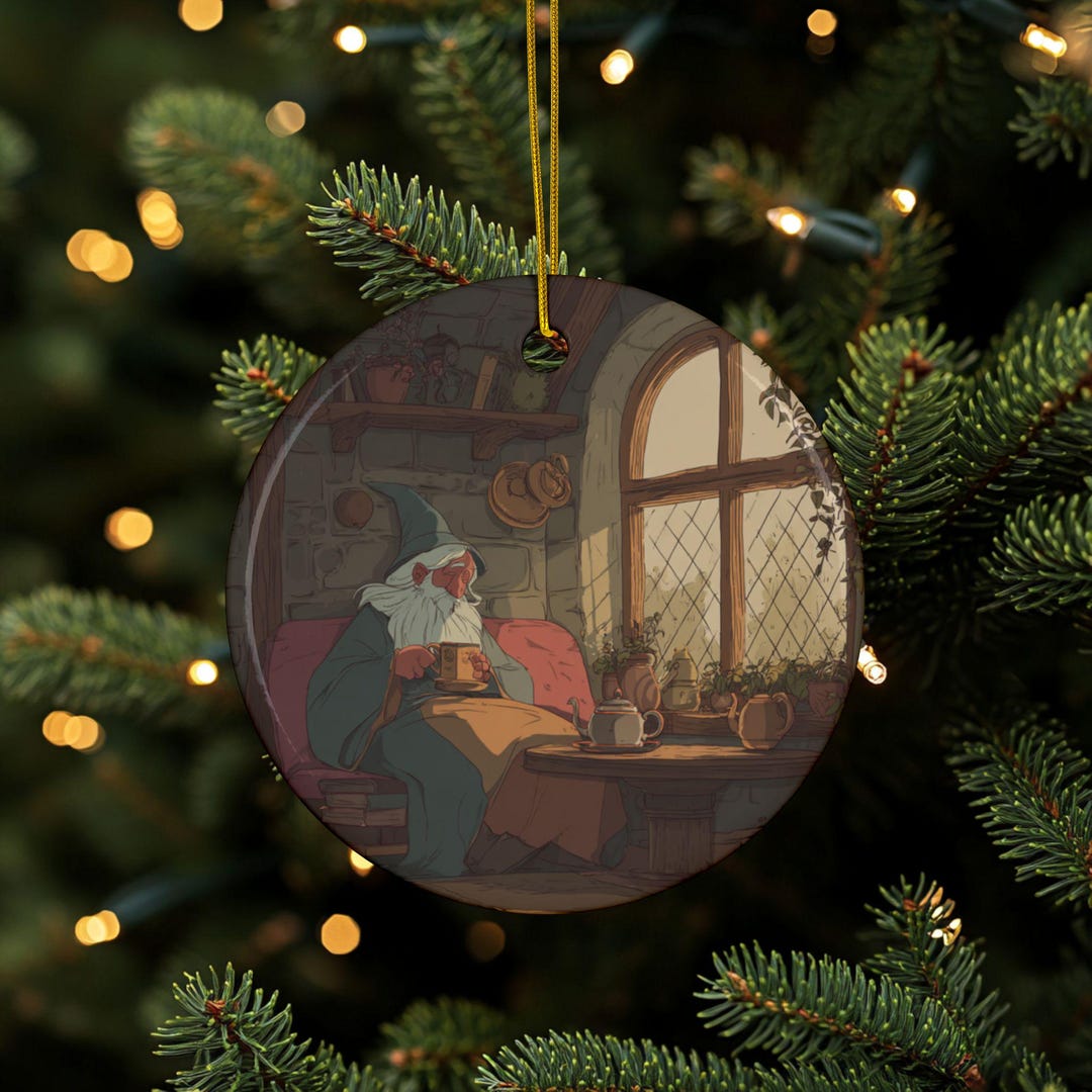 Wizard Ornament, Napping Wizard, Magical Tree Décor, Fantasy Ornament ...
