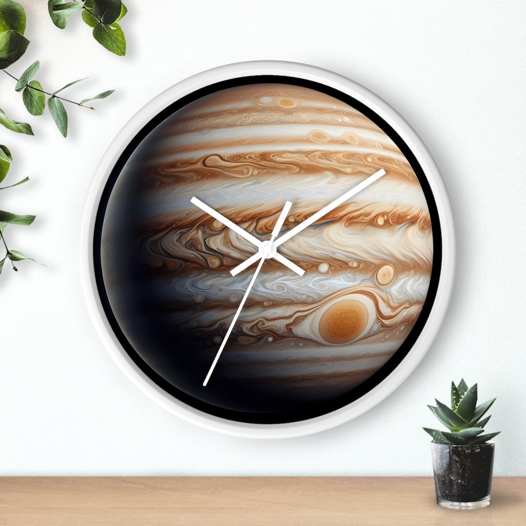 Jupiter Wall Clock, Astronomy Gift, Space Clock, Planet Wall Clock ...