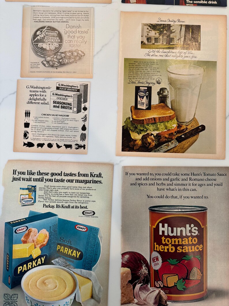 1970s Vintage Food and Drink Print Ads,vintage Ephemera,junk Journal ...