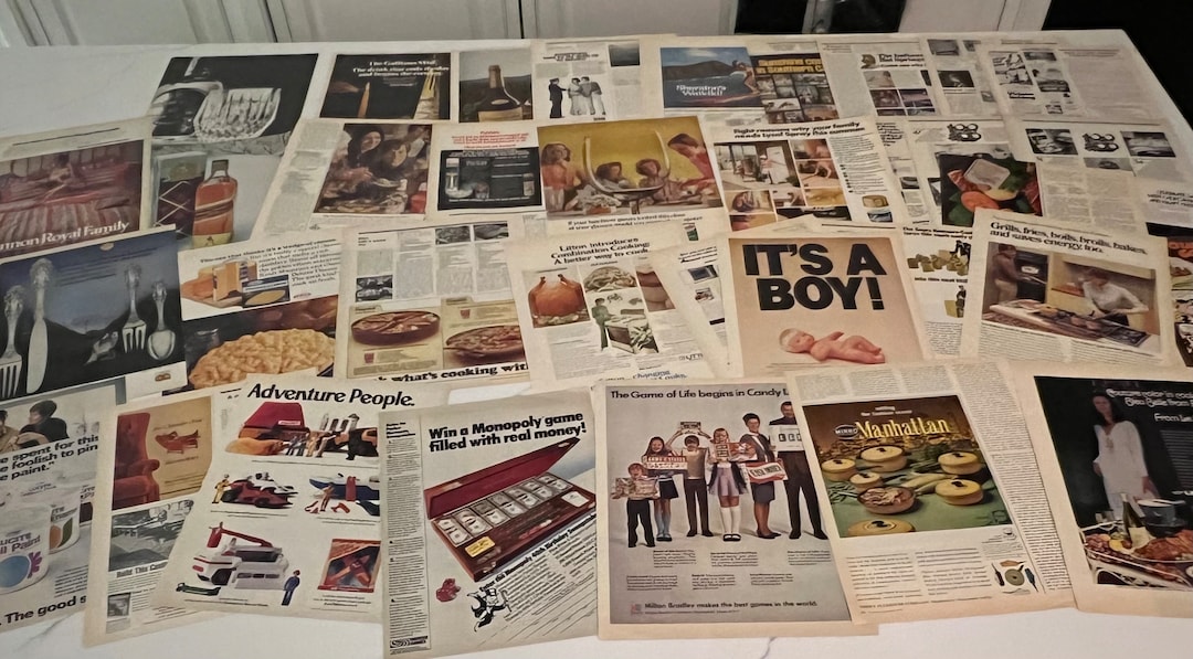 Large Vintage Magazine Ads,13x10,bundle,30,vintage Ephemera,junk ...