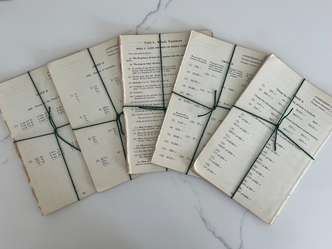 Antique Arithmetic Pages,skills in Mathematics,1939 Bundle,math ...