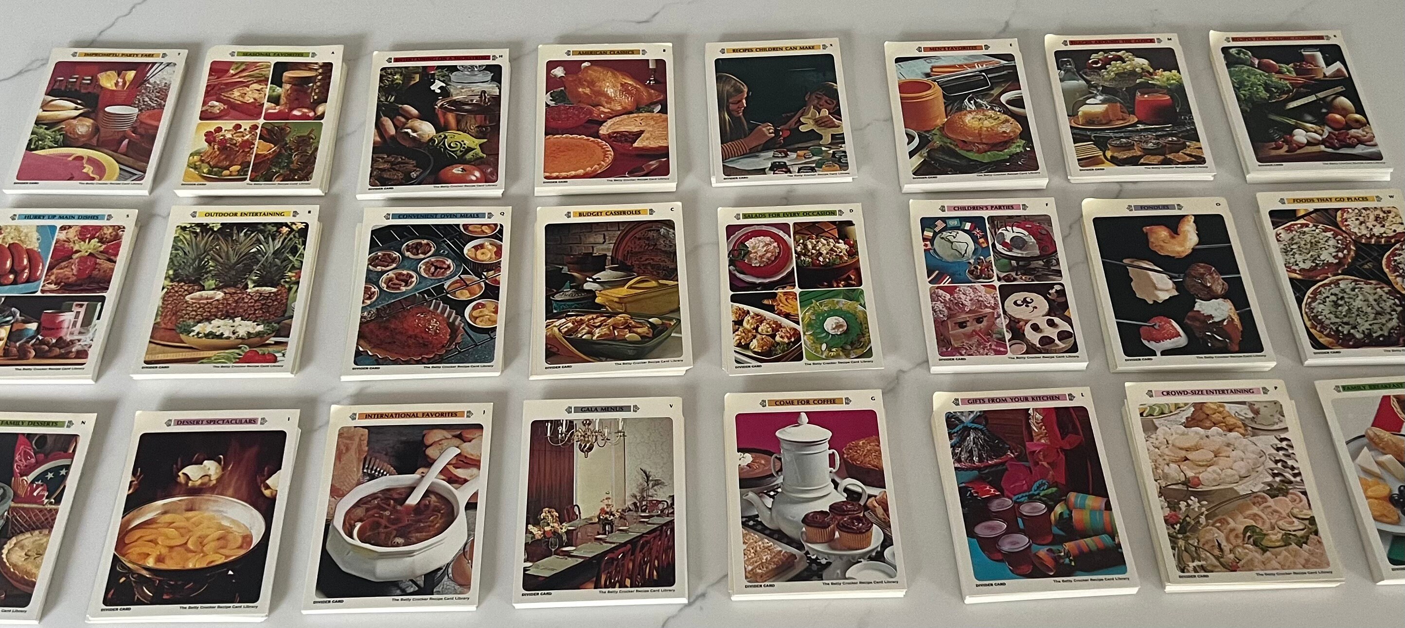 Betty Crocker Recipe Library Cards,1970's,full Set of 27,paper Crafting ...