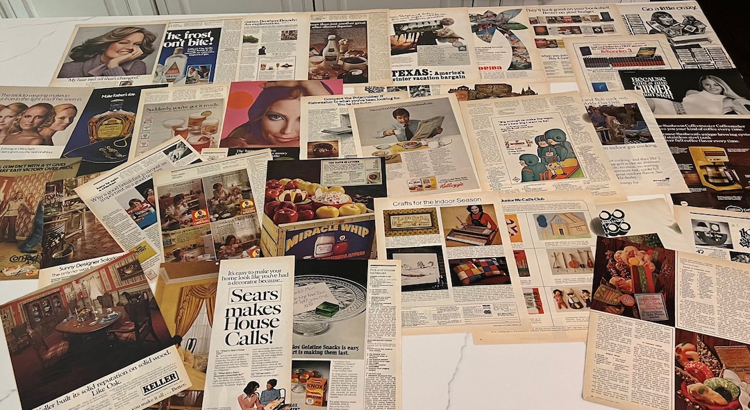 Large Vintage Magazine Ads,13x10,bundle,30+,vintage Ephemera,junk ...