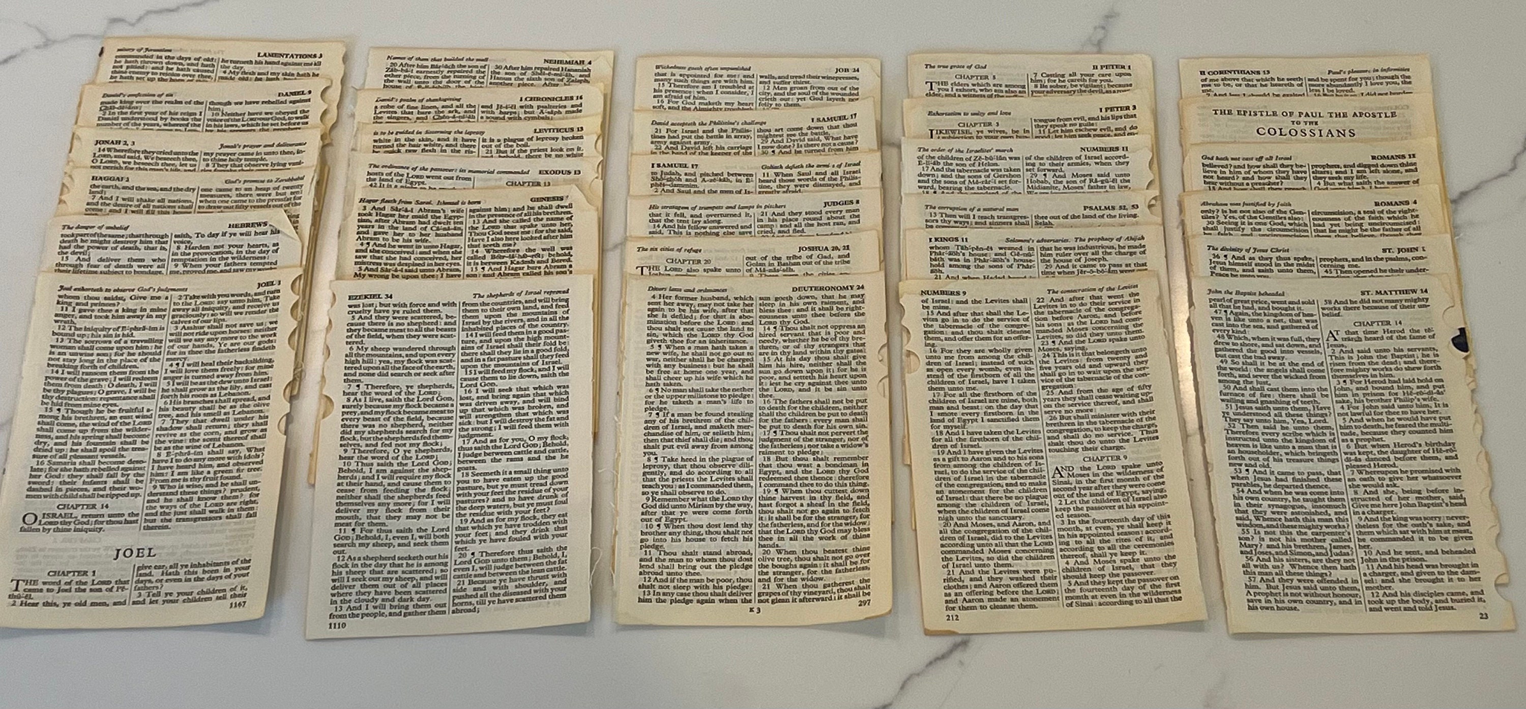 Vintage Bible Pages,30 Piece,1940's,junk Journal,smash Book,collage Art ...