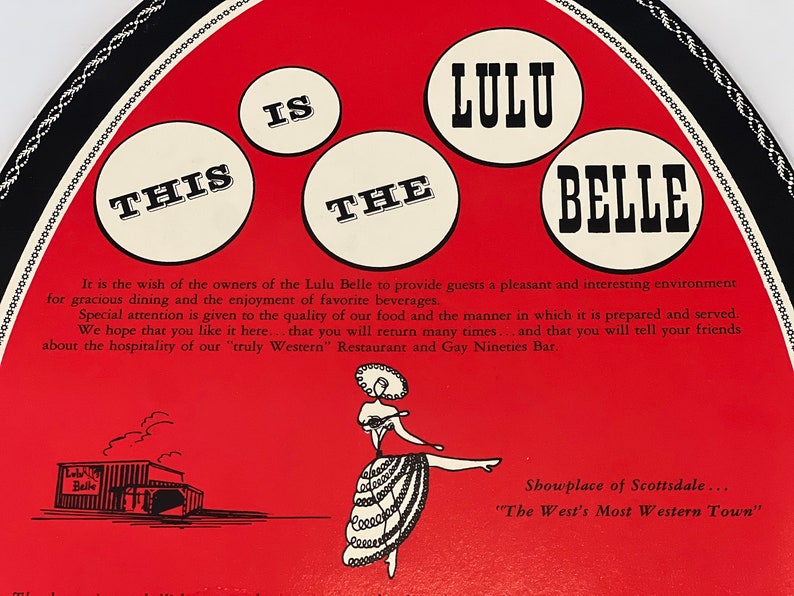Vintage Restaurant Menu, Lulu Belle Gay Nineties Cocktail Bar,vintage ...