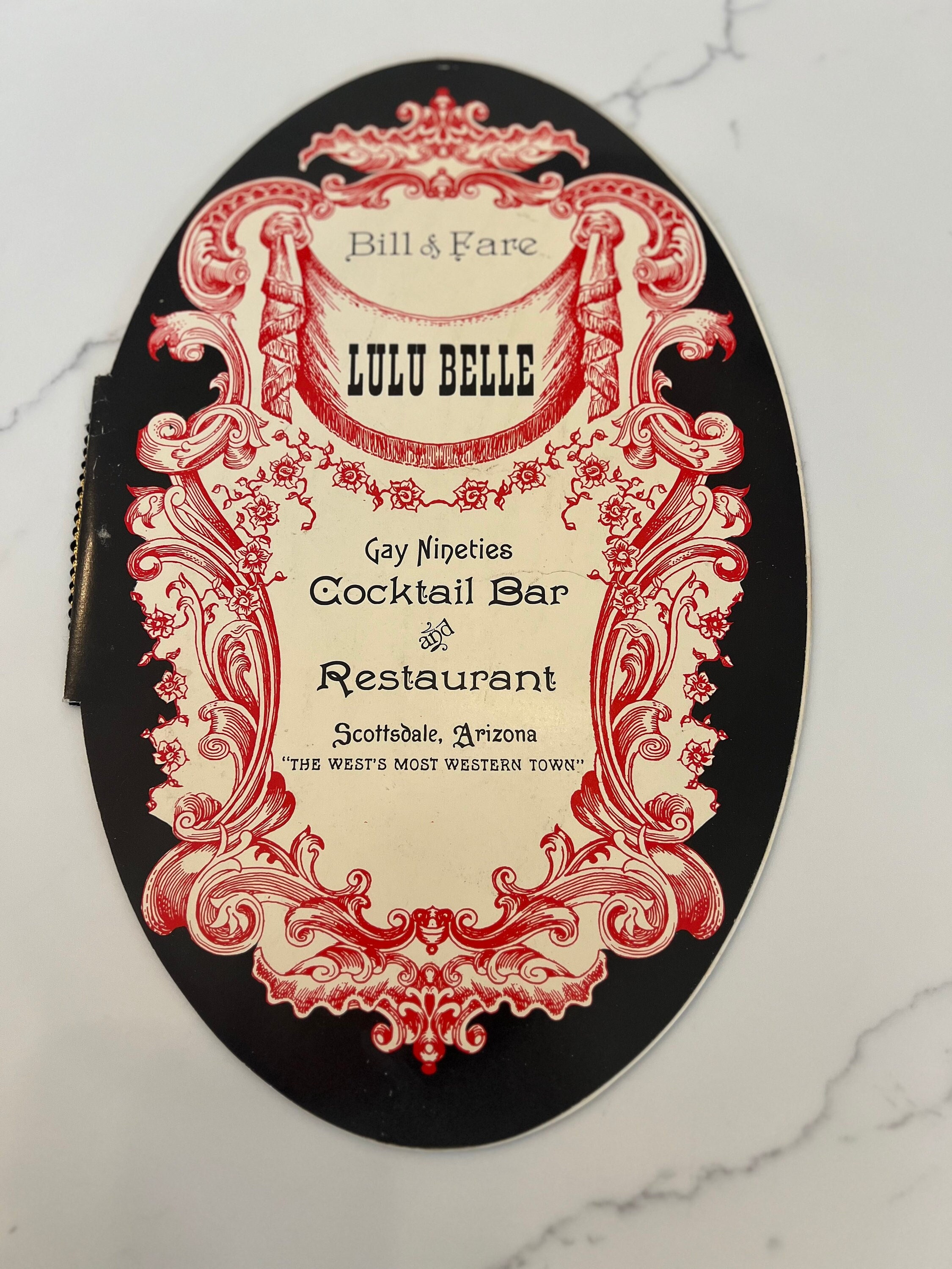 Vintage Restaurant Menu, Lulu Belle Gay Nineties Cocktail Bar,vintage ...
