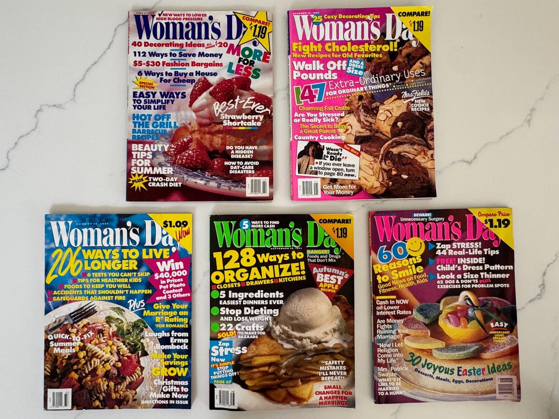 Vintage Woman's Day Magazine 1992: Retro Advertising, Collage, Junk ...