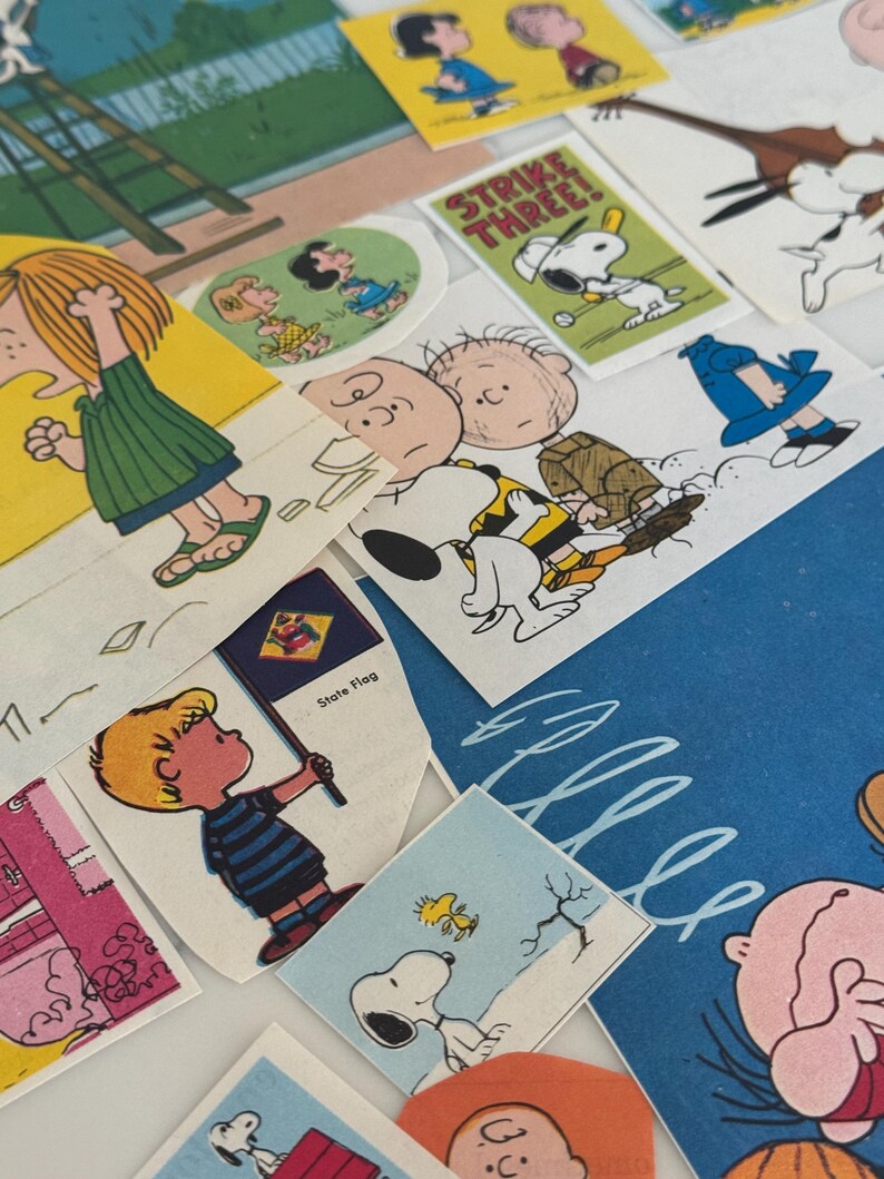 Snoopy Ephemera: Peanuts Book Pages, Mixed Media Cutouts (25 Piece) - Etsy