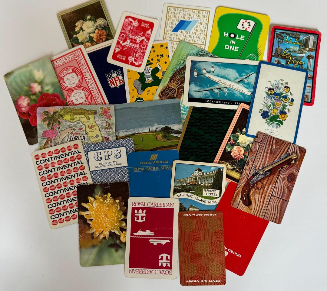 Card Lot,25 Vintage Playing Cards,vintage Ephemera,junk Journal,paper ...