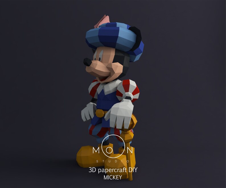 Mickey, DIY, Papercraft, PDF, Svg, Dxf, Low Poly, 3D Model, Craft ...
