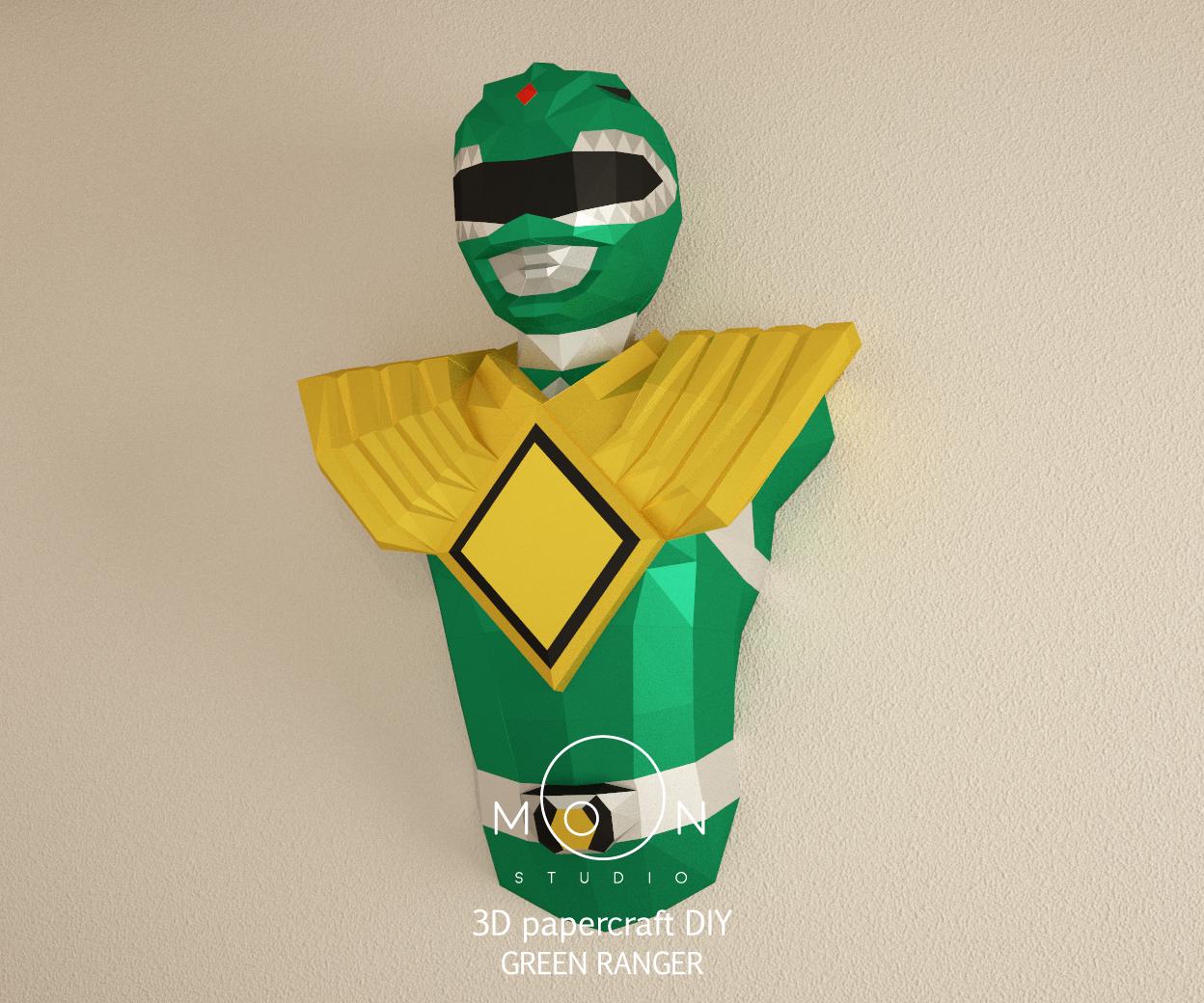 Green Ranger, DIY, Papercraft, PDF, Svg, Dxf, Low Poly, Cricut, Maker ...