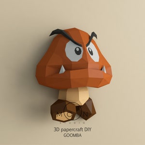 Goomba, DIY, Papercraft, PDF, Svg, Dxf, Low Poly, 3D Model, Craft ...