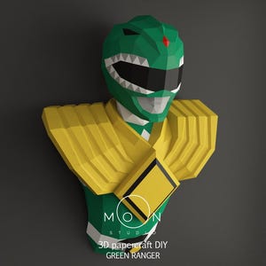 Green Ranger, DIY, Papercraft, PDF, Svg, Dxf, Low Poly, Cricut, Maker ...