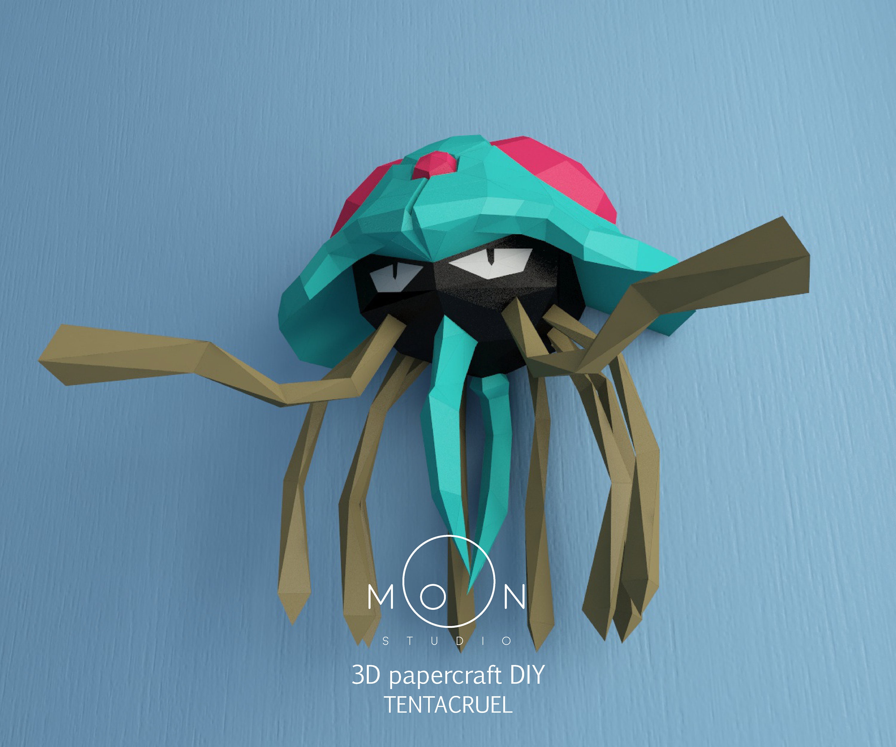 Tentacruel, DIY, Papercraft, Low Poly, 3D Model, DXF, SVG, Pokemon ...