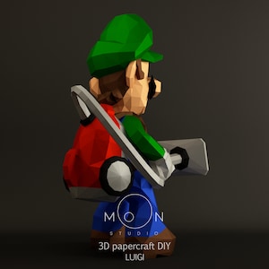 Luigi Mansion, DIY, Papercraft, PDF, Svg, Dxf, Low Poly, 3D Model ...