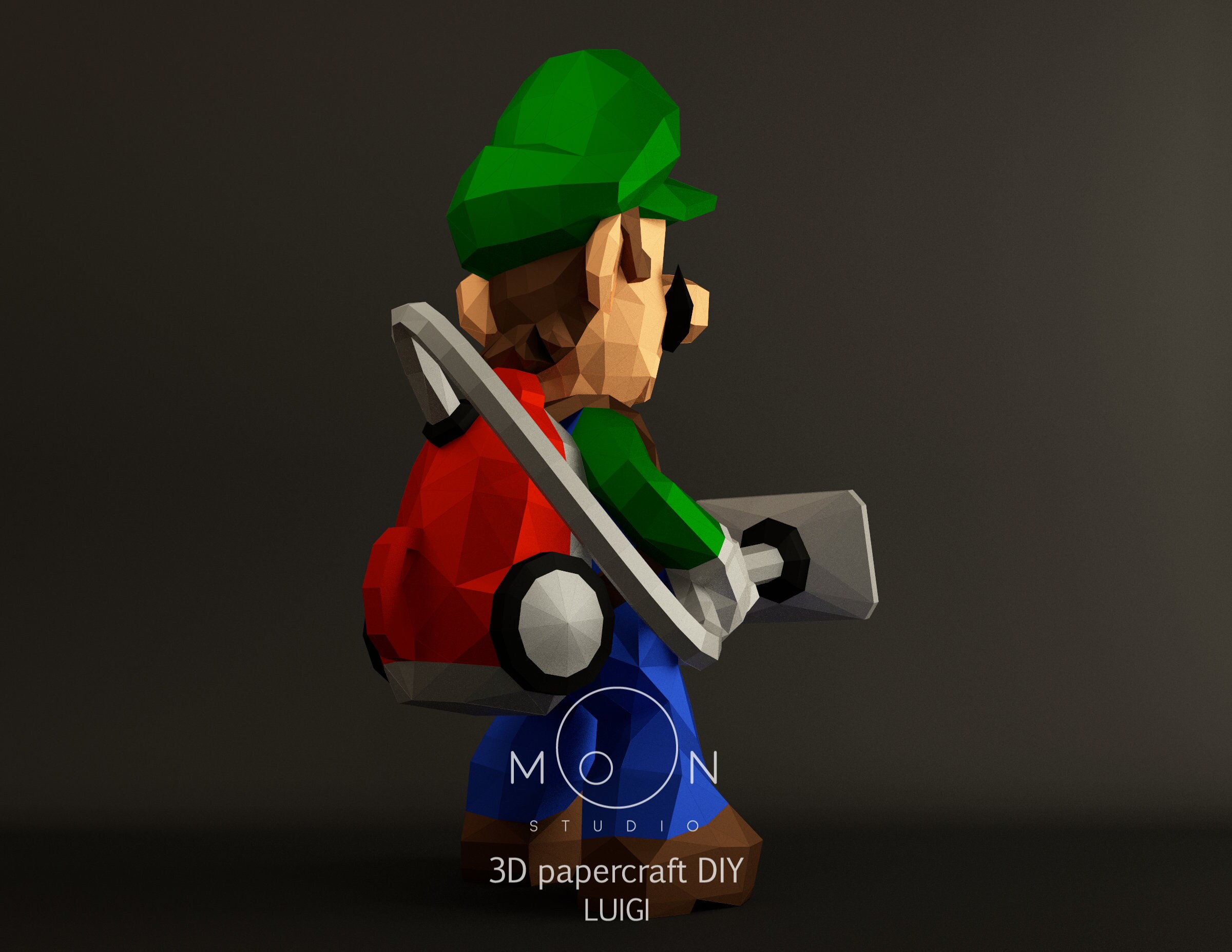 Luigi Mansion, DIY, Papercraft, PDF, Svg, Dxf, Low Poly, 3D Model ...