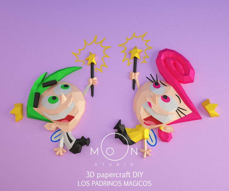 The Fairly Oddparents, DIY, Papercraft, PDF, Svg, Dxf, Low Poly, Cricut ...