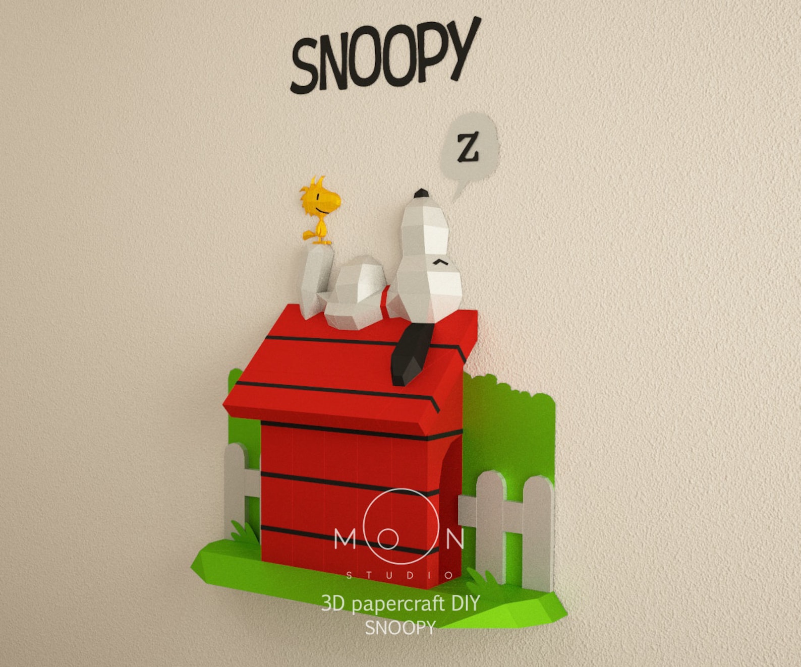 Snoopy, DIY, Papercraft, PDF, Svg, Dxf, Low Poly, 3D Model, Craft, Paper, TV, Series, Room Decor ...