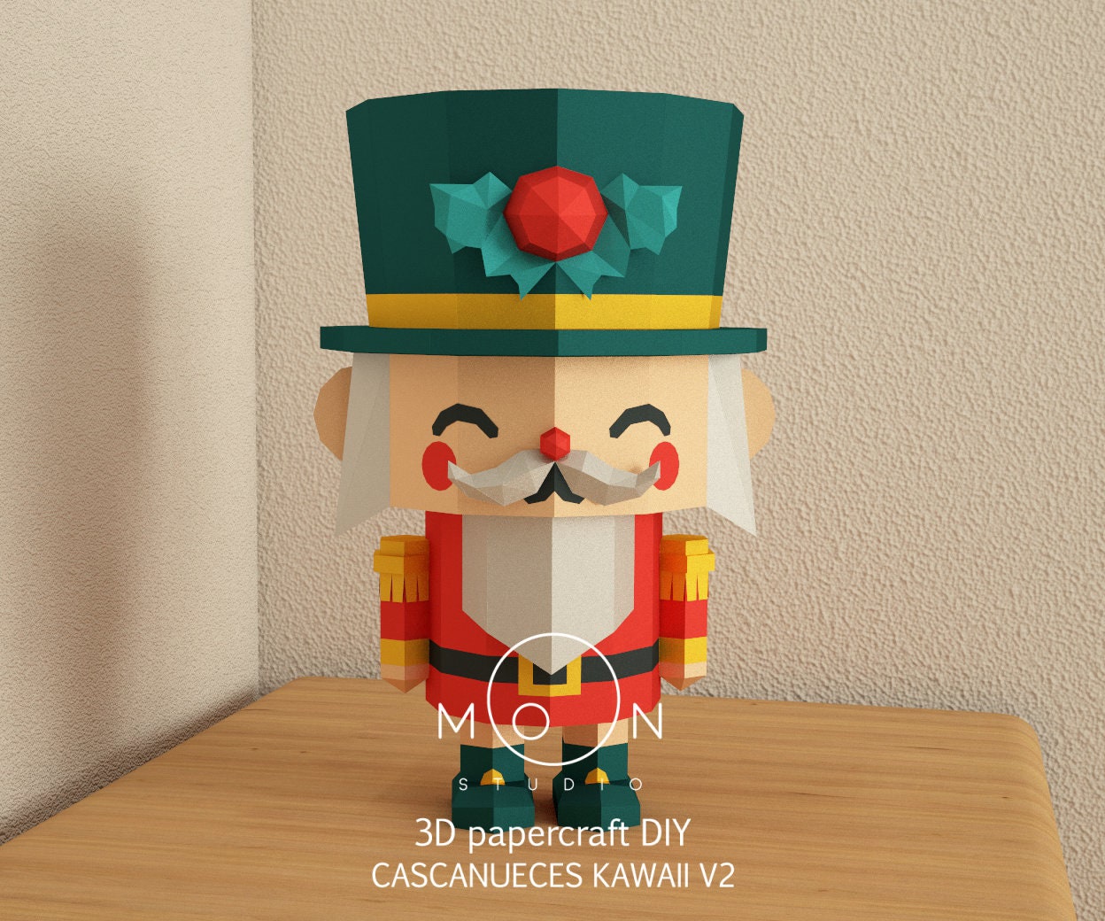 Kawaii Nutcrackers V2, DIY, Papercraft, PDF, Svg, Dxf, Low Poly, 3D ...