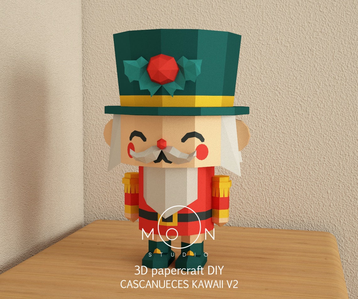 Kawaii Nutcrackers V2, DIY, Papercraft, PDF, Svg, Dxf, Low Poly, 3D ...