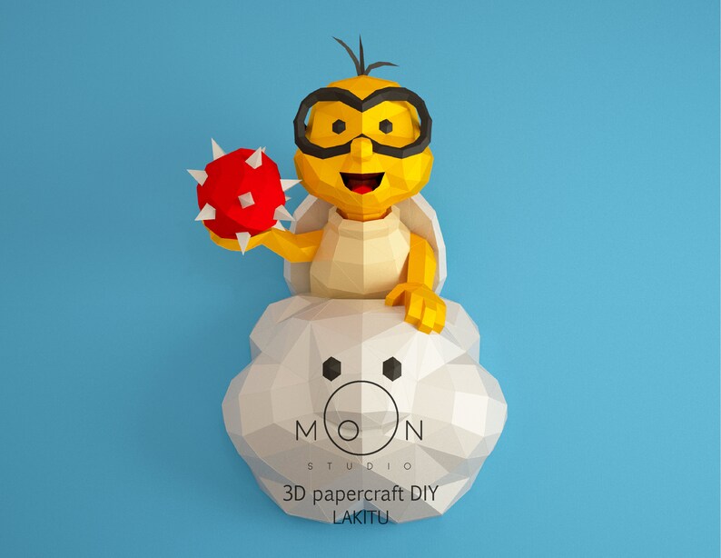Lakitu, DIY, Papercraft, PDF, Svg, Dxf, Low Poly, 3D Model, Craft ...