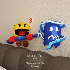 Pacman, DIY, Papercraft, PDF, Svg, Dxf, Low Poly, Cricut, Maker, Cameo ...