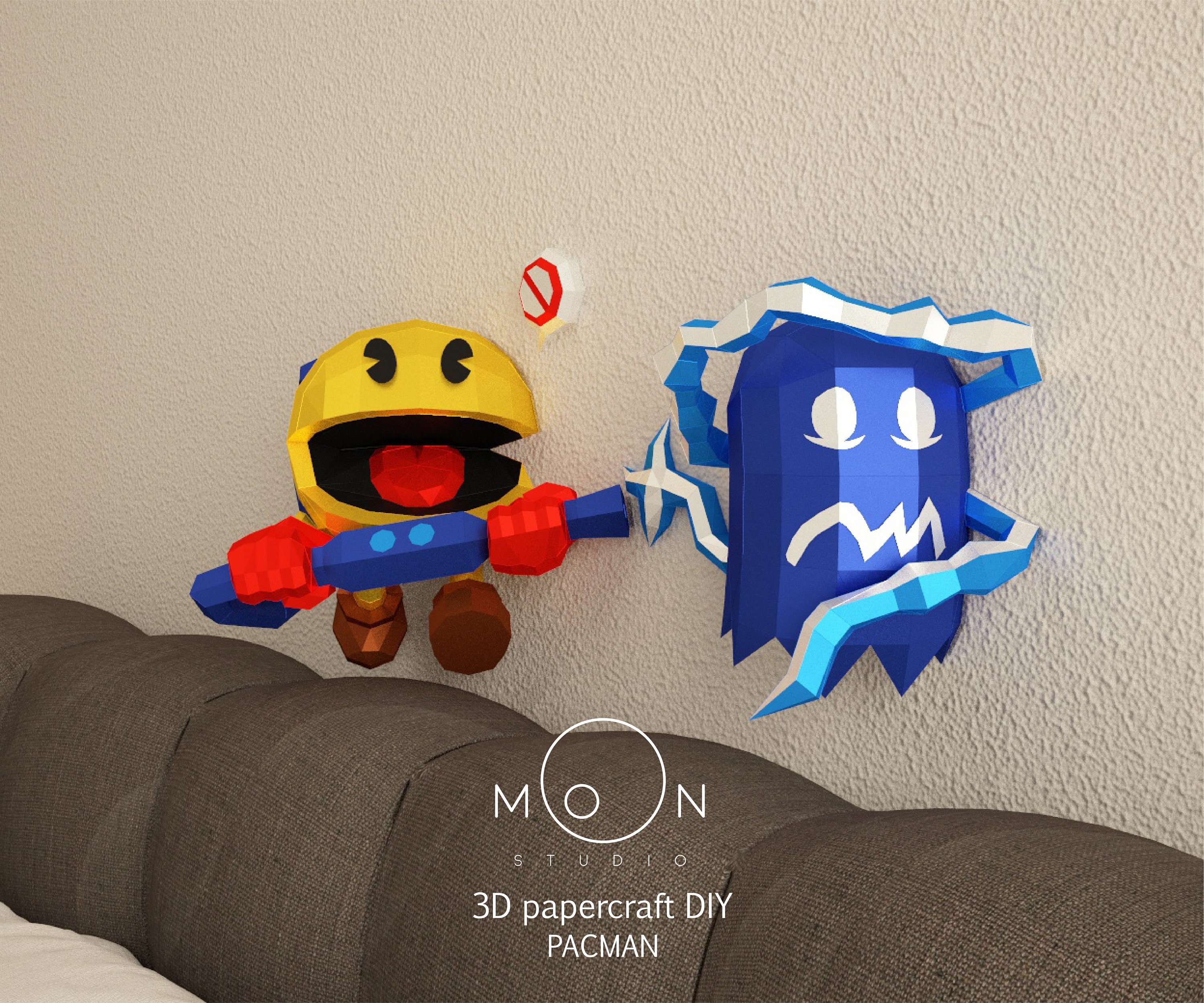 Pacman, DIY, Papercraft, PDF, Svg, Dxf, Low Poly, Cricut, Maker, Cameo ...