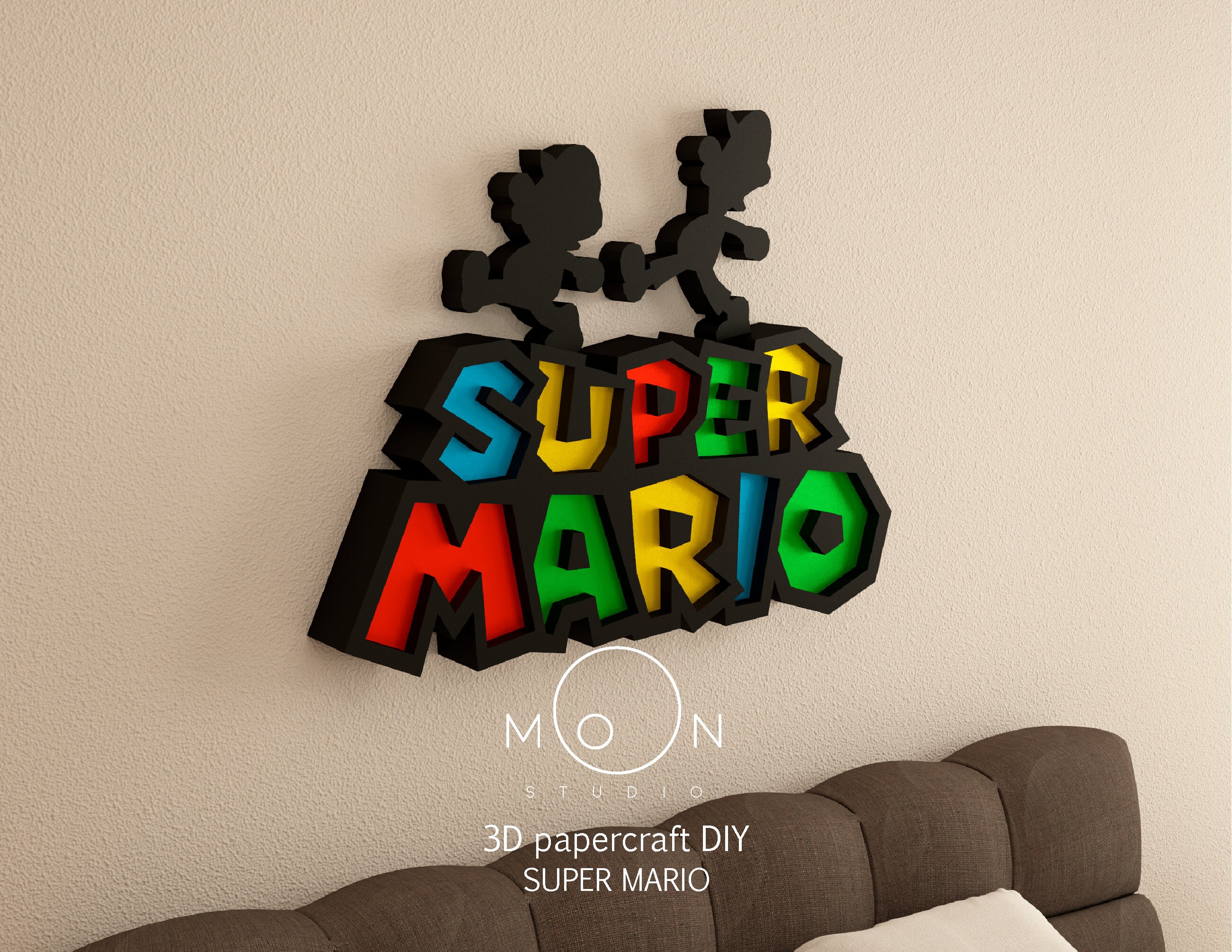 Sup3r M4r10, DIY, Papercraft, PDF, Svg, Dxf, Low Poly, 3D model, Craft ...