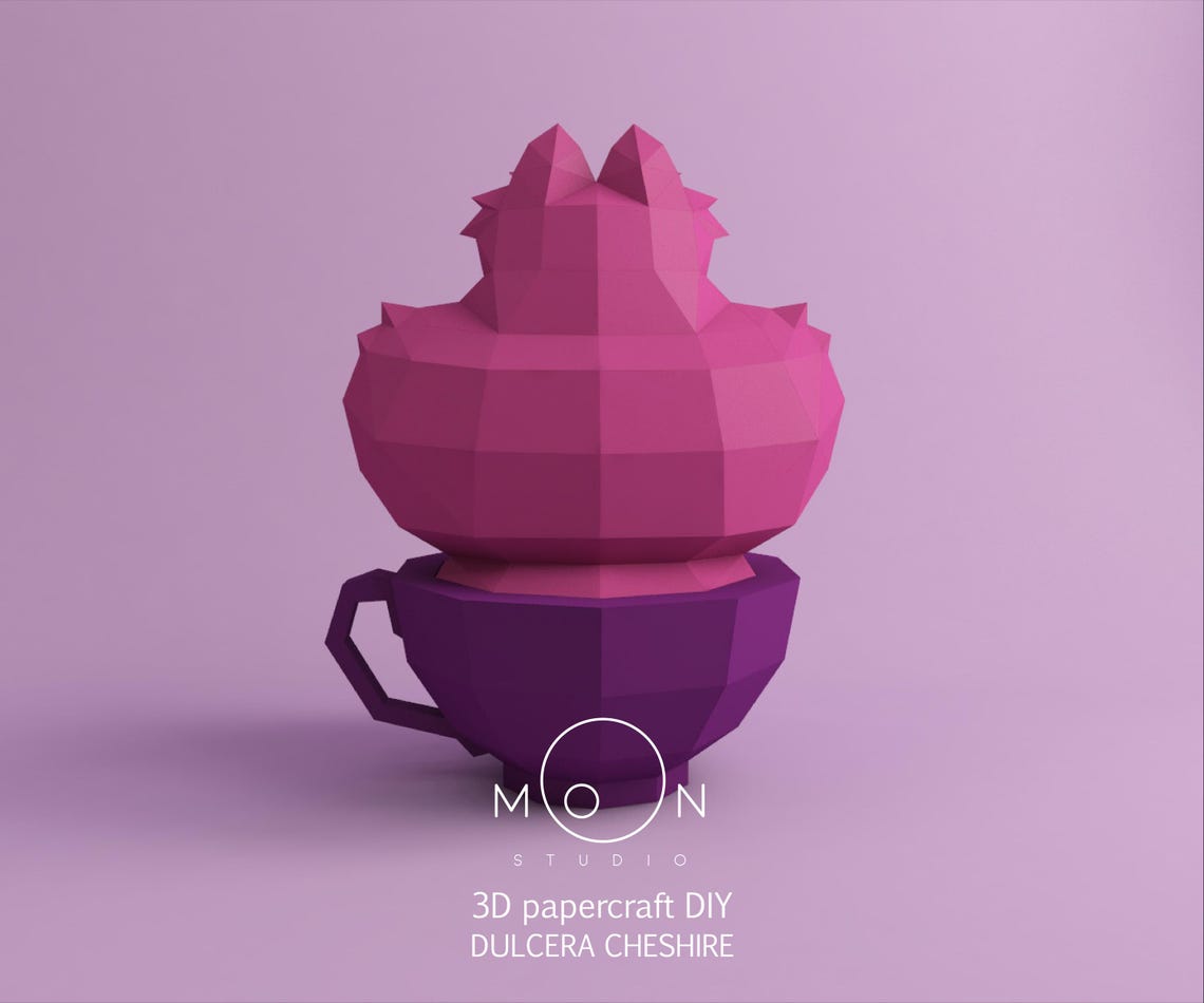 Cheshire Candy, DIY, Papercraft, PDF, Svg, Dxf, Low Poly, Cricut, Maker ...