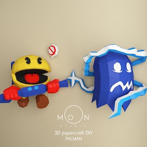 Pacman, DIY, Papercraft, PDF, Svg, Dxf, Low Poly, Cricut, Maker, Cameo ...