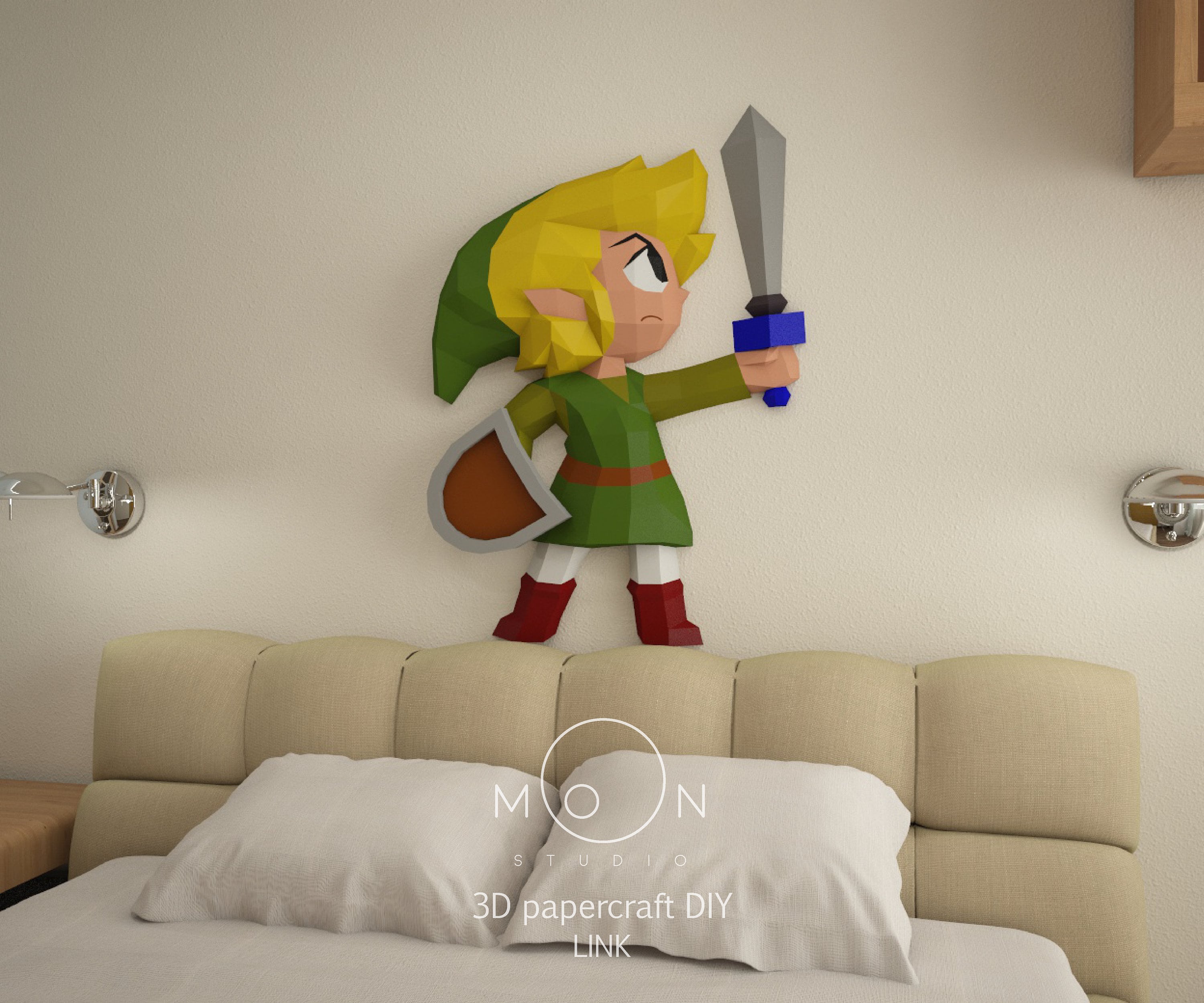 Link, DIY, Papercraft, PDF, Svg, Dxf, Low Poly, 3D Model, Craft, Paper, Zelda, GBA, Retro Game ...