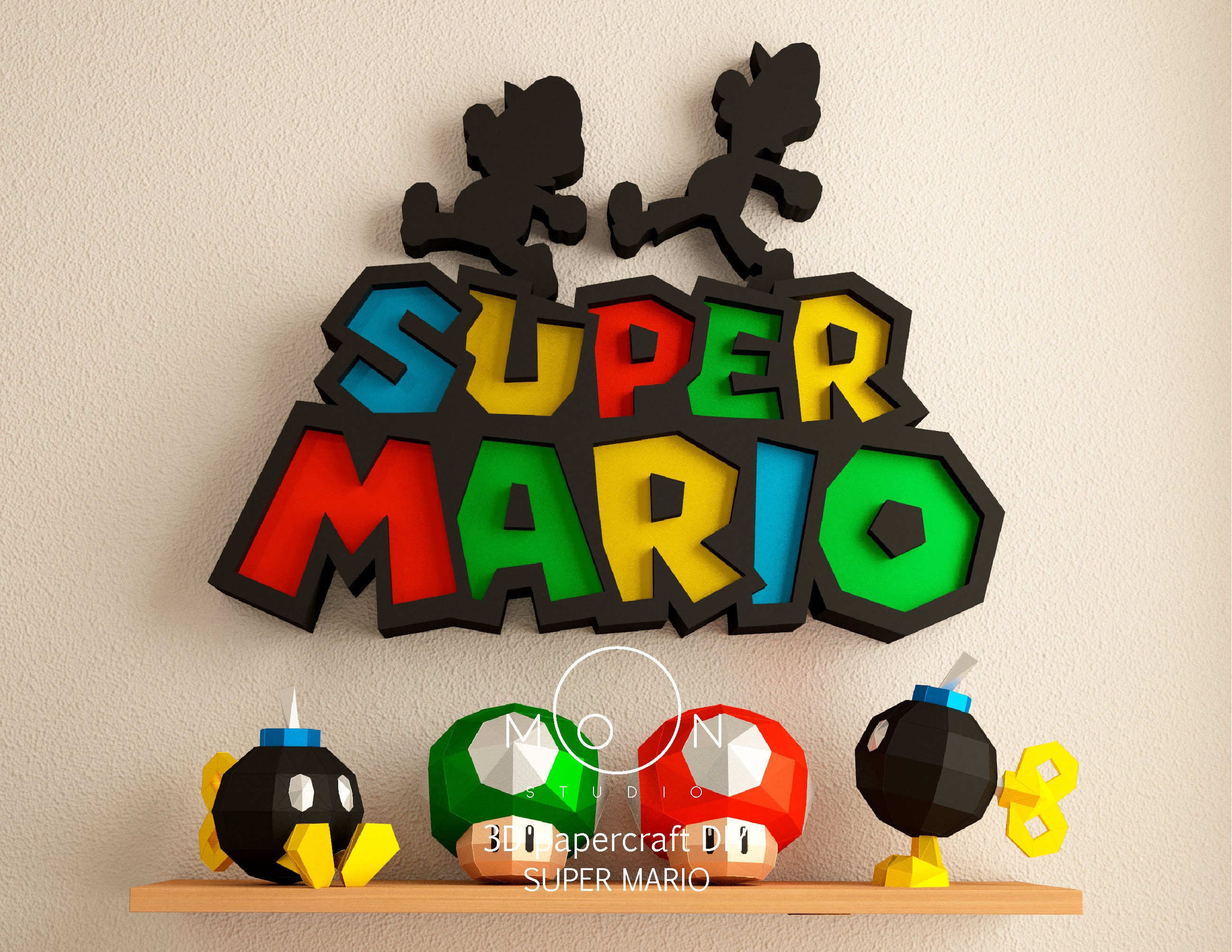 Sup3r M4r10, DIY, Papercraft, PDF, Svg, Dxf, Low Poly, 3D model, Craft ...