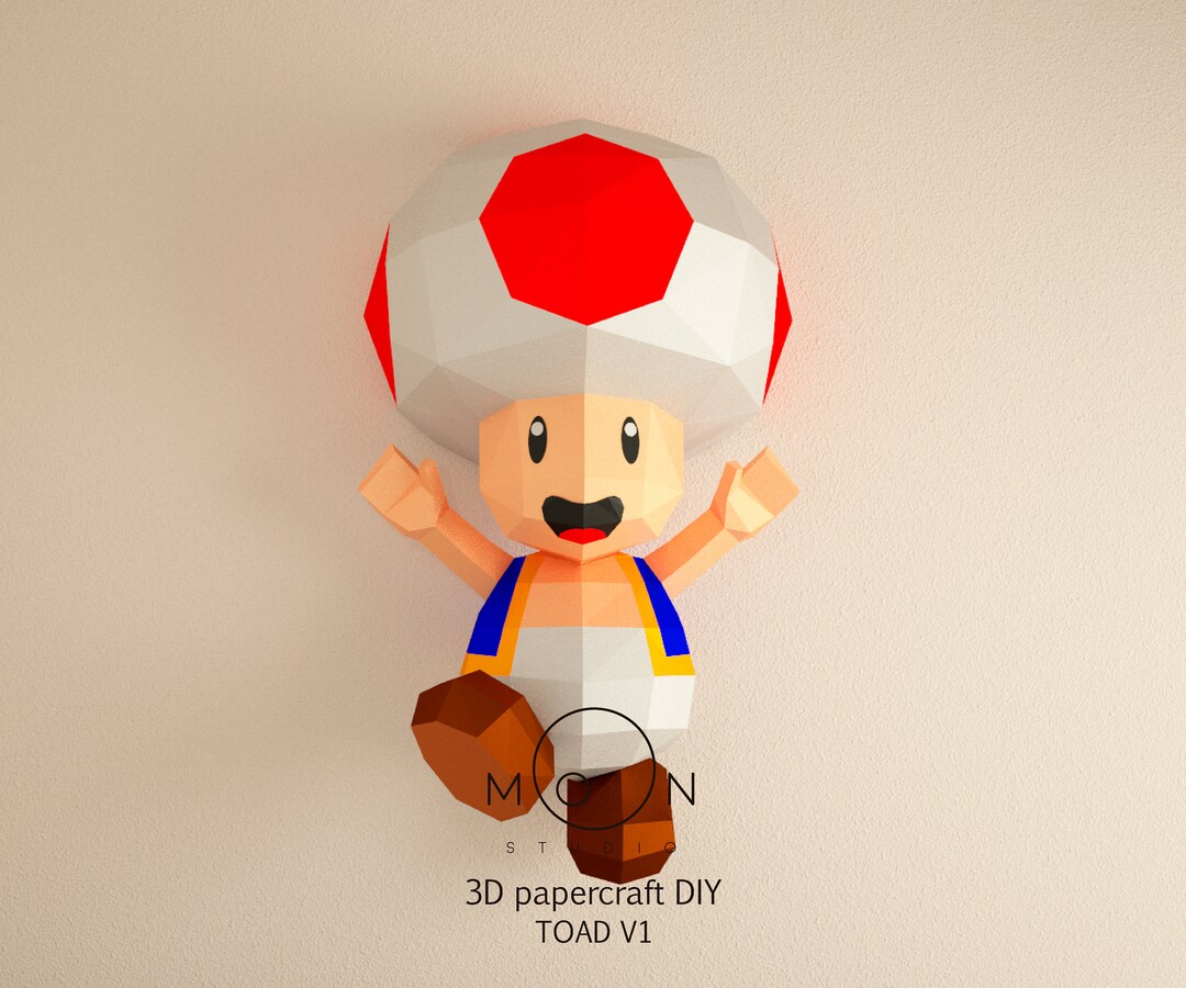 Toad V1, Wall Papercraft PDF, Dxf, Cameo, Svg, DIY, Low Poly Paper ...