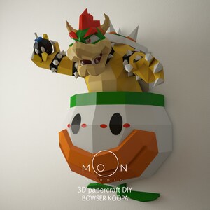 Bowser Koopa, Wall Papercraft PDF, Dxf, Cameo, Svg, DIY, Low Poly Paper ...