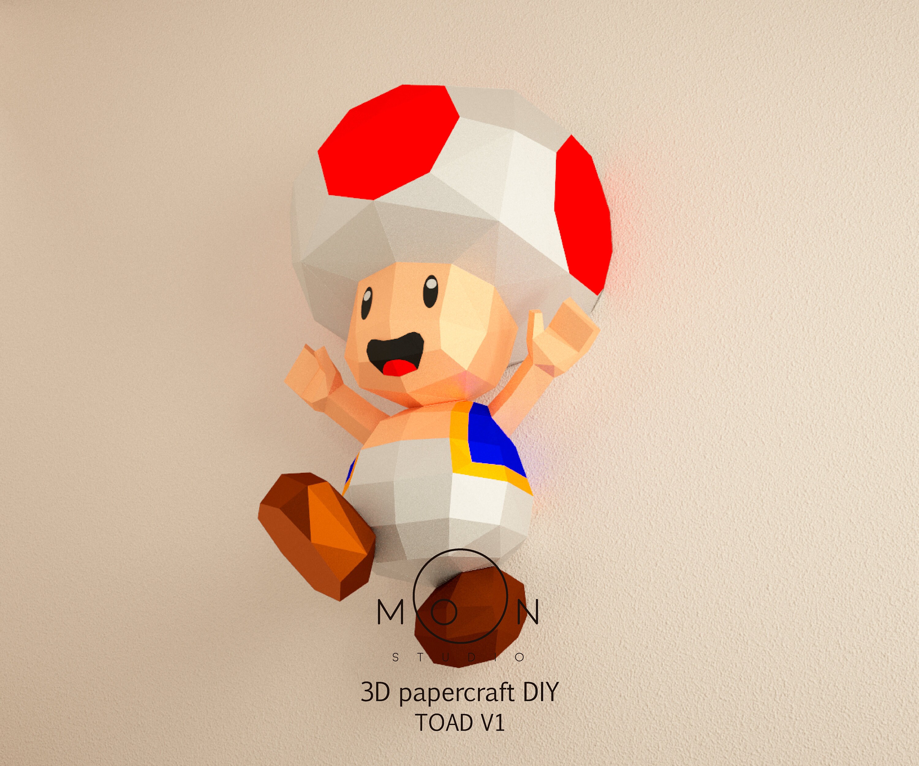 Toad V1, Wall Papercraft PDF, Dxf, Cameo, Svg, DIY, Low Poly Paper ...