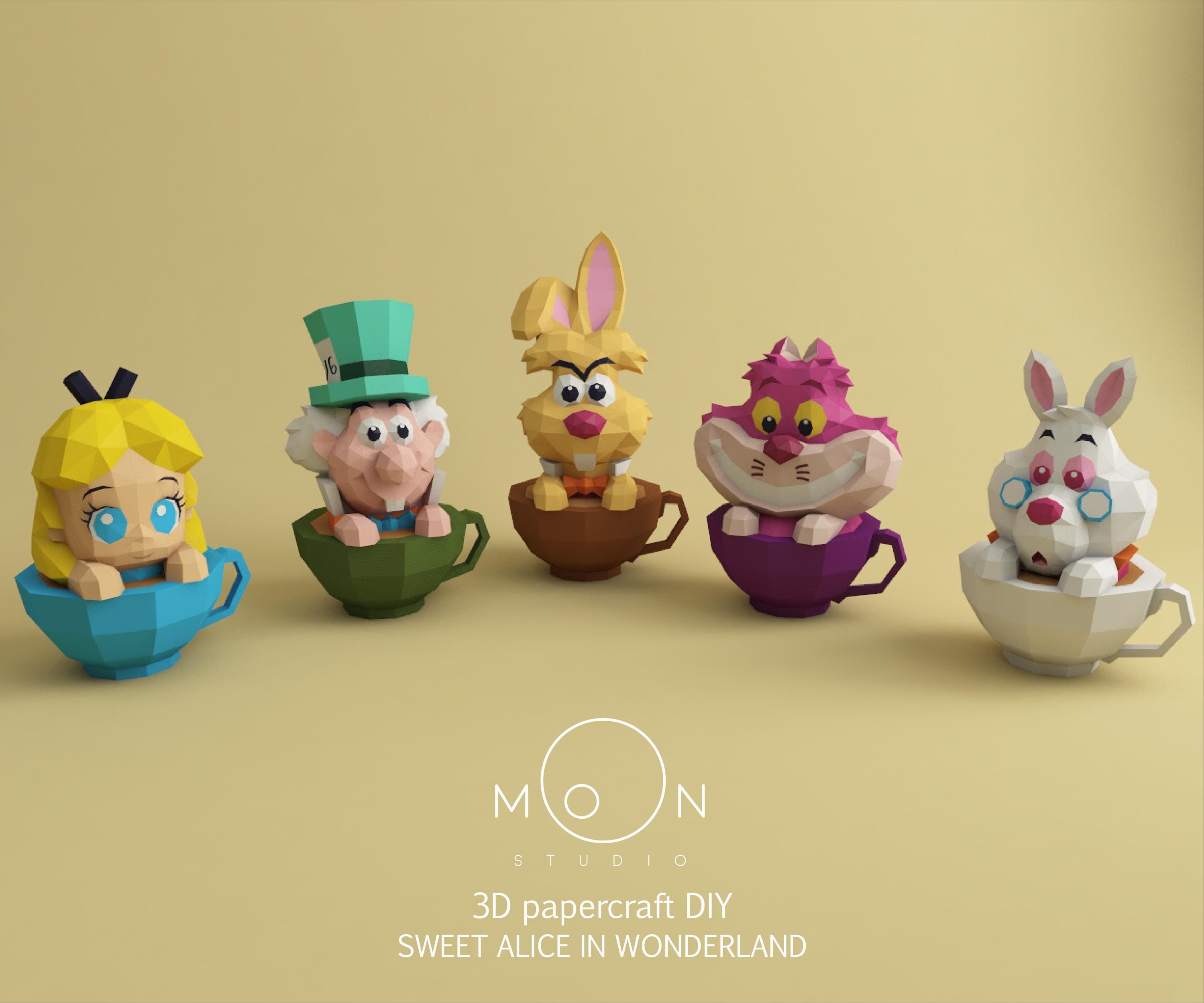 Sweet Alice, DIY, Papercraft, PDF, Svg, Dxf, Low Poly, Cricut, Maker ...