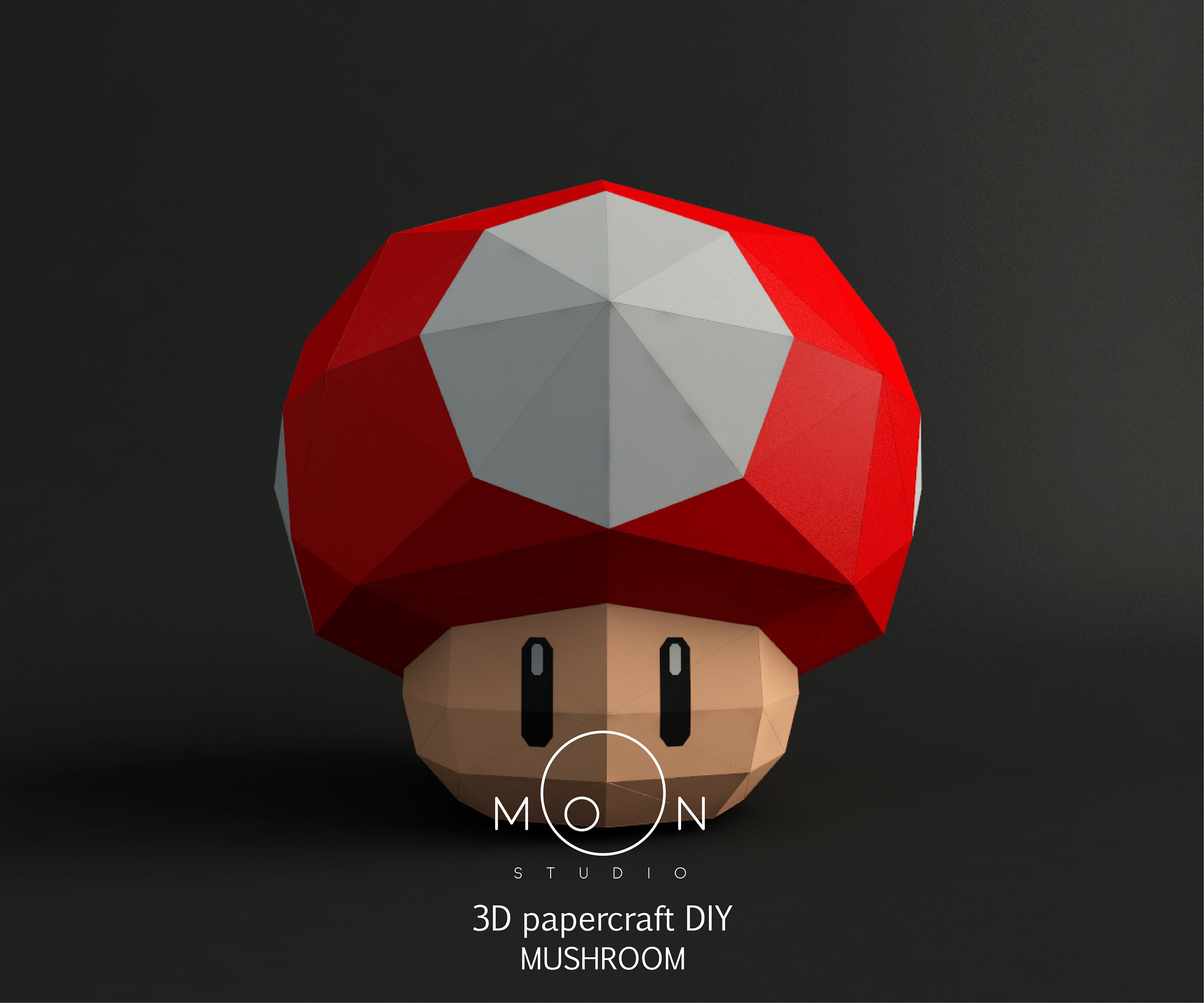 Mushroom DIY Papercraft PDF Svg Dxf Low Poly 3D model - Etsy México