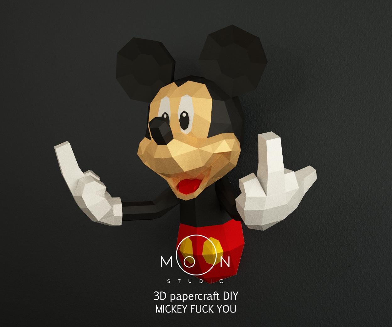 Mickey, DIY, Papercraft, Pdf, Svg, Dxf, Low Poly, 3D Model, Craft ...