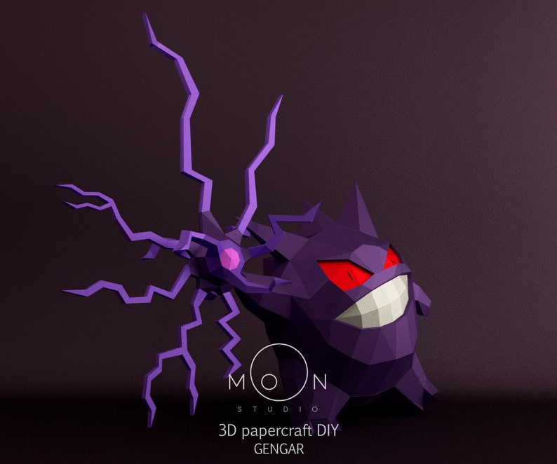 Gengar DIY Papercraft Low Poly Pokemon 3D Model Decor - Etsy España