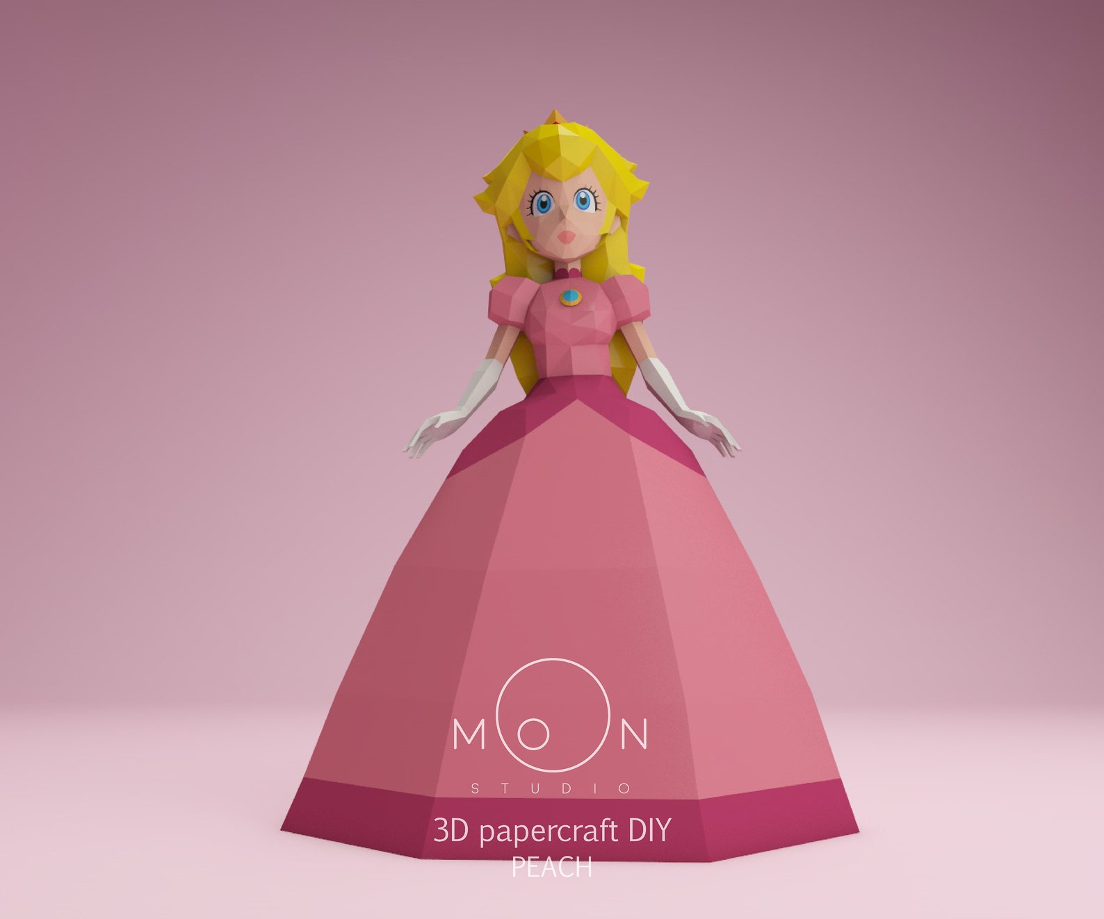 Peach, Princess, DIY, Papercraft, PDF, Svg, Dxf, Low Poly, 3D Model ...
