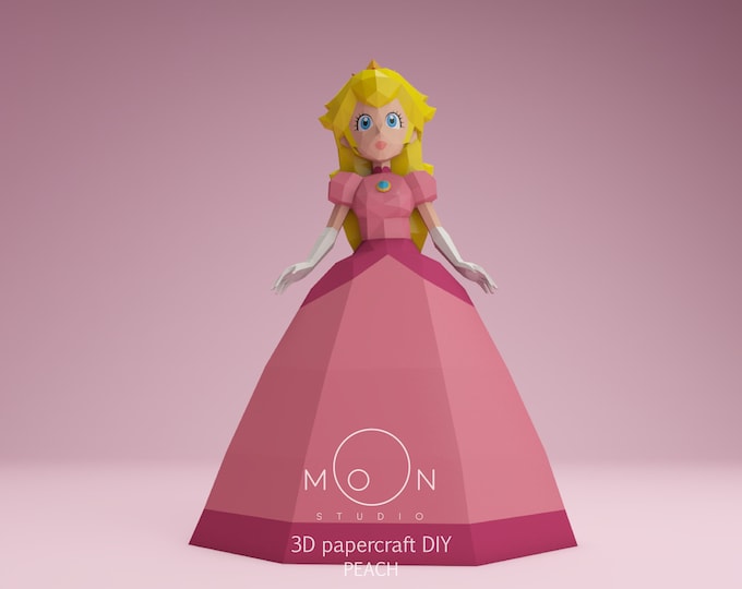Peach, Princess, DIY, Papercraft, PDF, Svg, Dxf, Low Poly, 3D Model ...